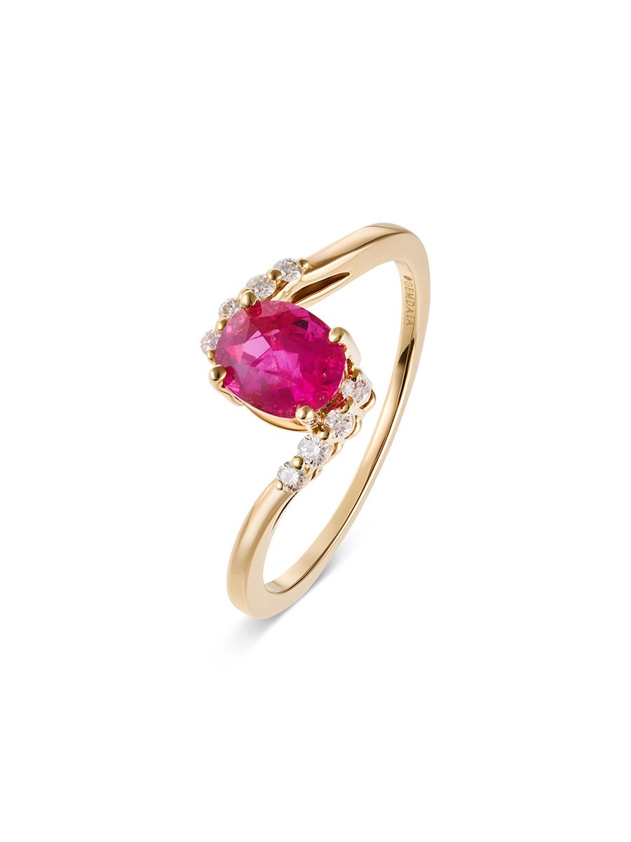 Natural 1 carat Ruby & Diamond Ring - Untreated Ruby – Gemdaia Jewellery